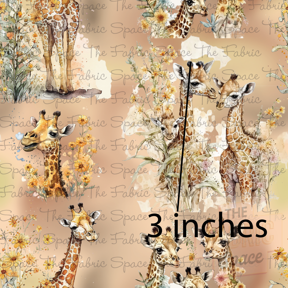 Giraffe Heads on Tan Pre-Order Closes 30/11/2025 – The Fabric Space