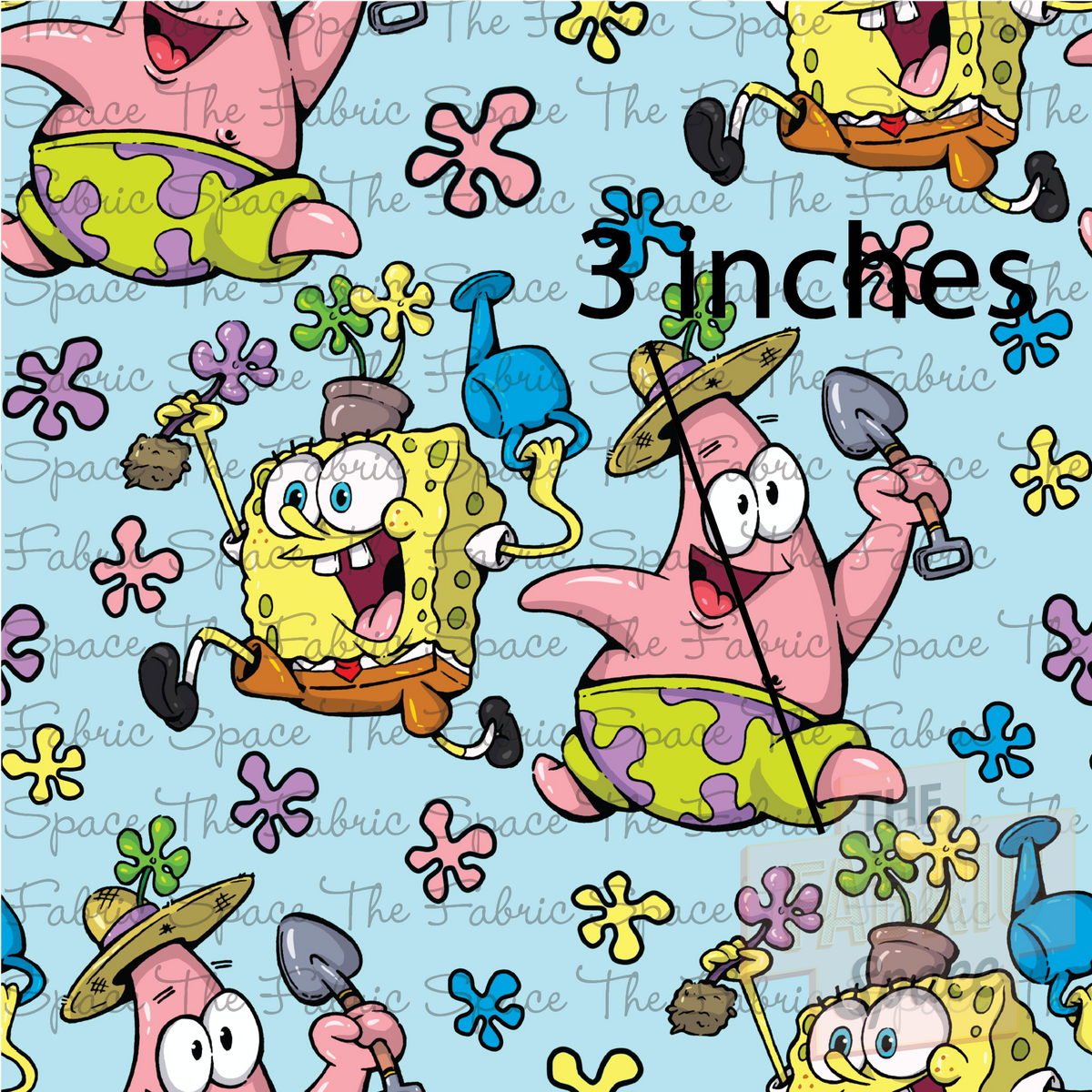Spongebob Garden - Double Sided Minky – The Fabric Space